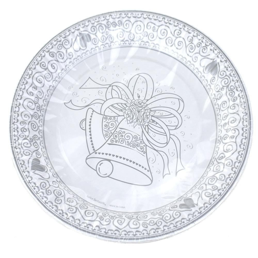 Paper Wedding Bell Printed Plates, White, 9-Inch, 6-Count - Walmart.com