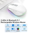 Rechargeable Wireless Mouse, Dual Mode Mouse with RGB Lights, 2.4G ...