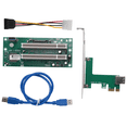 PCI Express to Dual Adapter Card PCIe X1 Router Tow 2 Slot Riser 2 ...