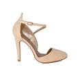 Qupid AI32 Women Nubuck Almond Toe Diagonal Strap Pump - Walmart.com