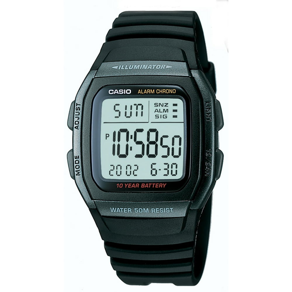Casio - Casio Men's Black Sport Digital Watch with Resin Strap W96H-1BV ...