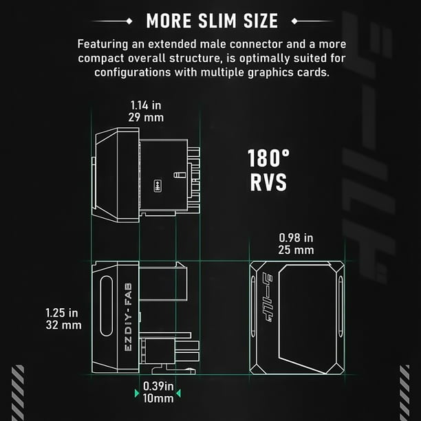 Adaptador 180 12VHPWR Conector de alimentación GPU de 16 pines para RTX ...
