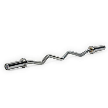 Titan Fitness 30 LB Rubber EZ Curl Fixed Barbell, Pre-Loaded Weight Bar ...