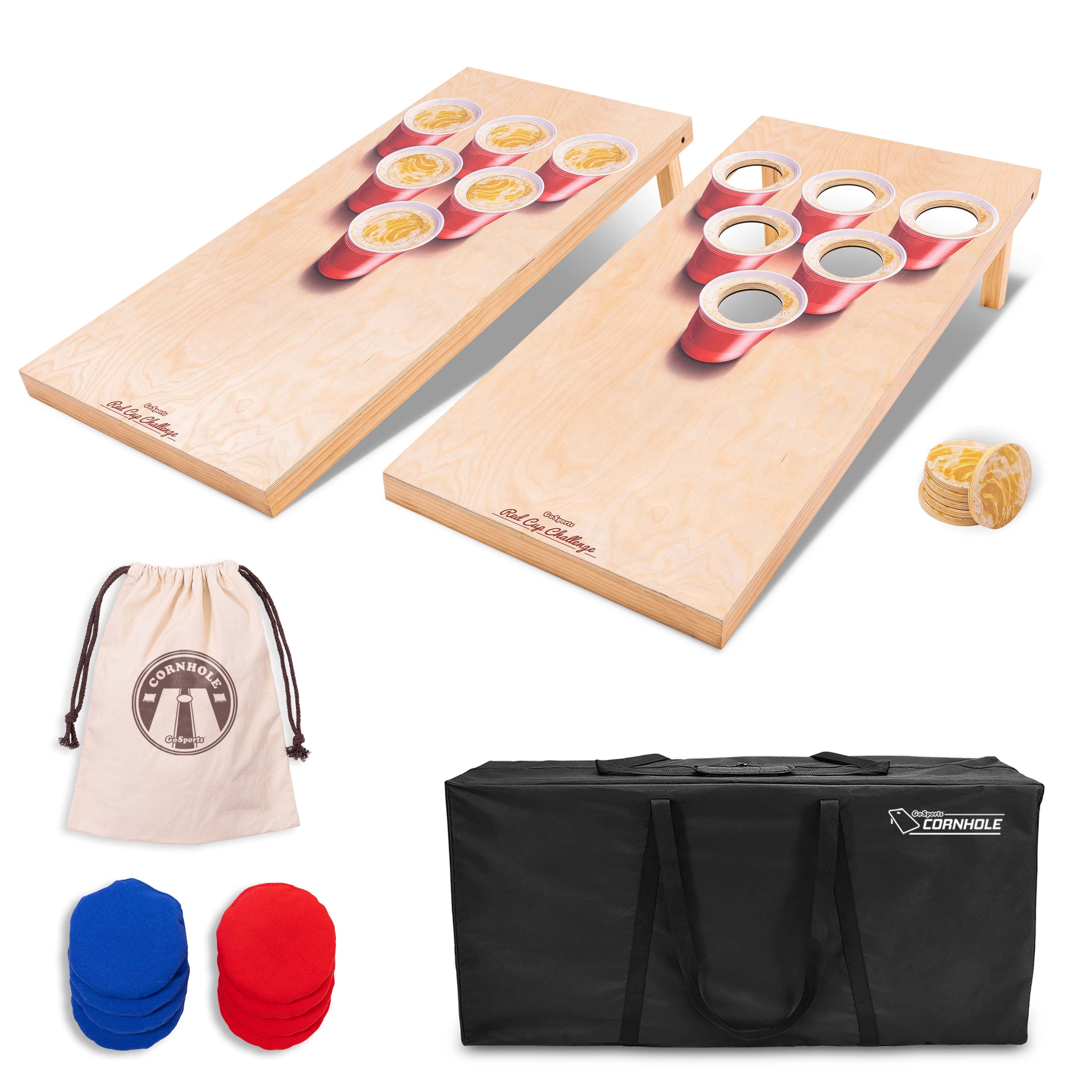 GoSports Beer Pong Cornhole Game - Includes 2 Boards, 8 Bean Bags and ...
