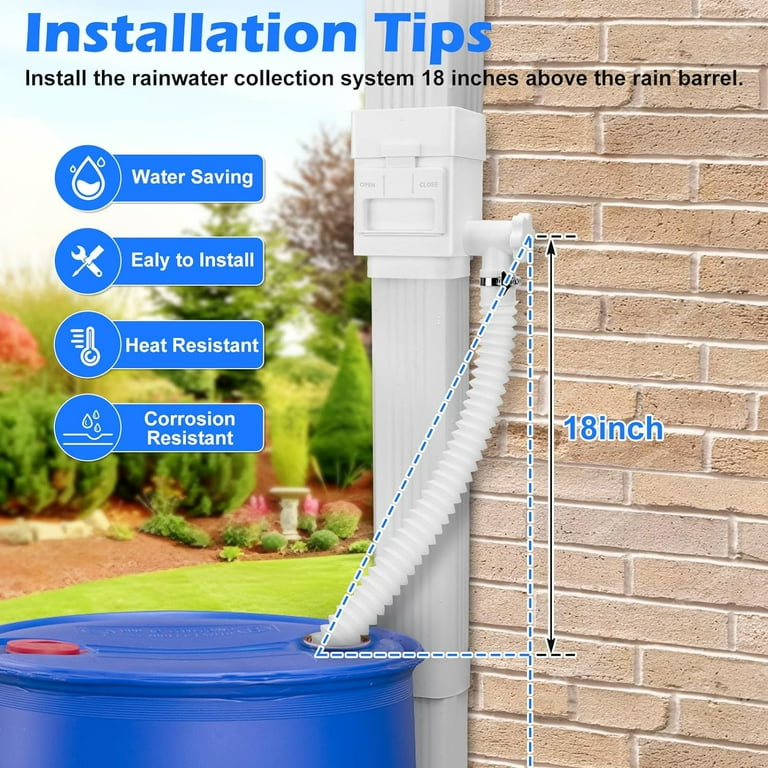 Downspout Rainwater Collection System For 2x3 Inch Gutters Rainwater ...