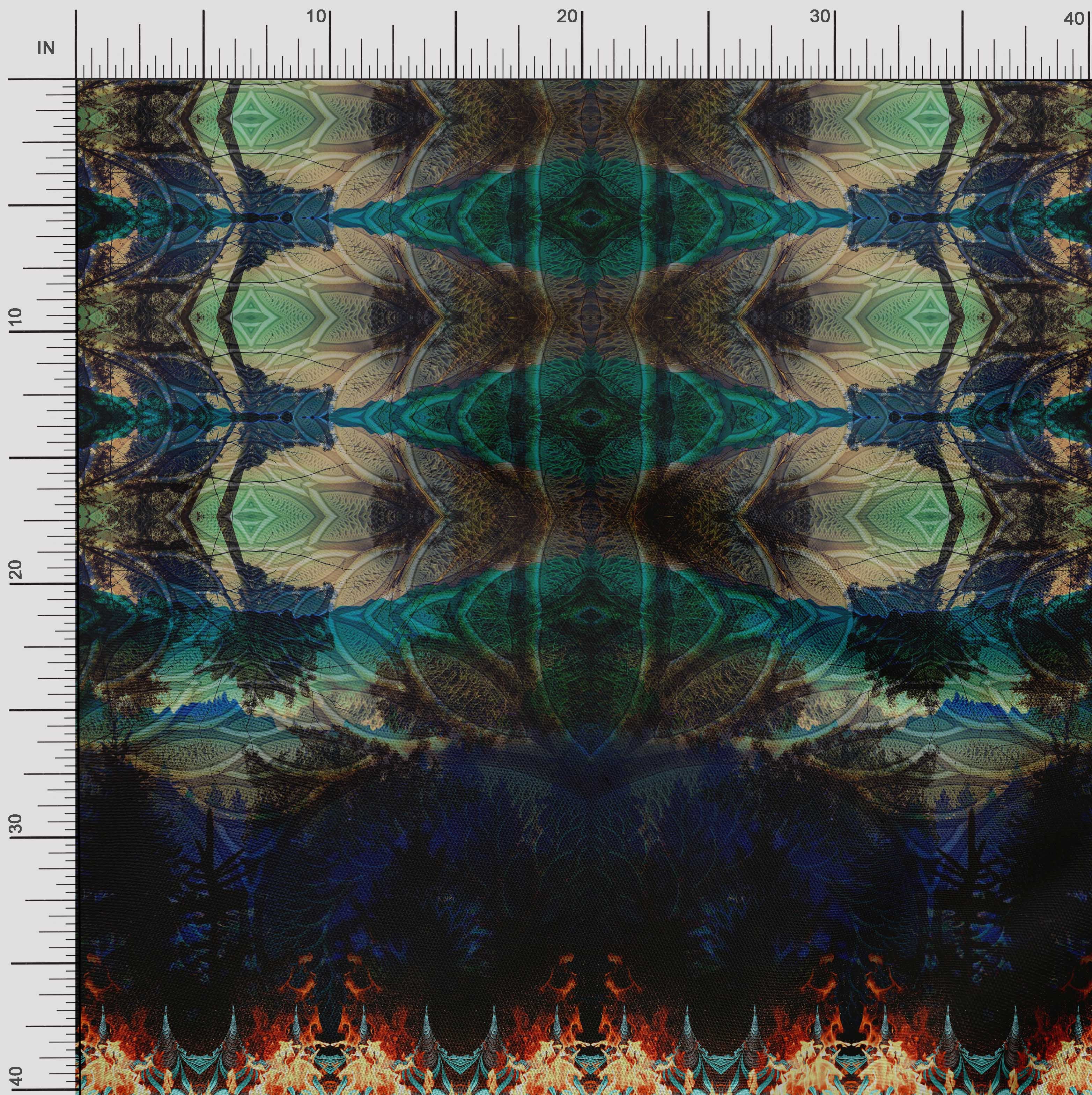 Soimoi Cotton Voile Fabric Artistic Waves Panel Decor Fabric Printed ...