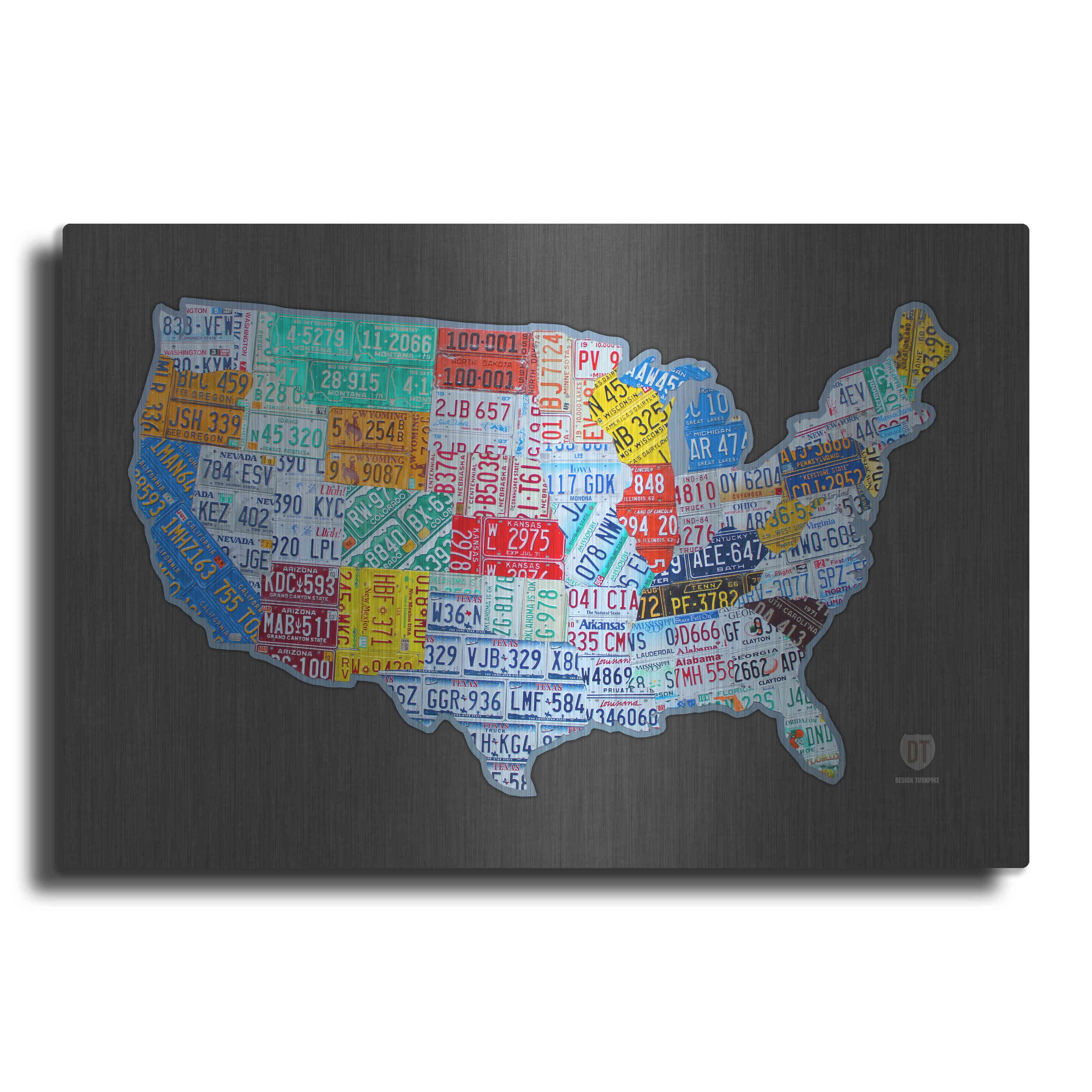 Luxe Metal Art 'Massive Usa License Plate Map' by Design Turnpike ...
