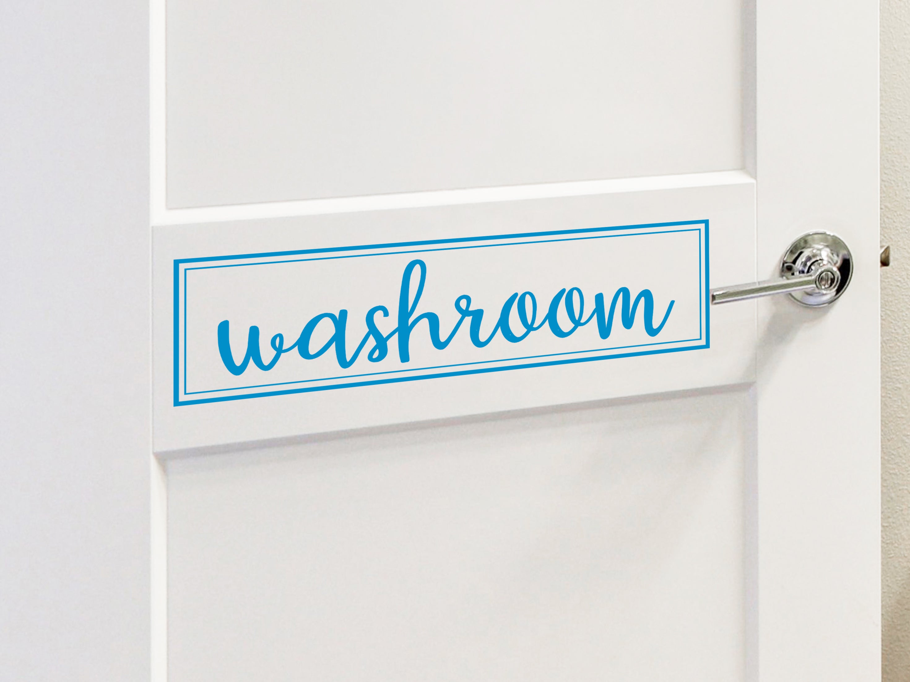 Washroom Cursive | Bathroom Wall and Door Decal - Walmart.com