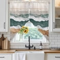 Abstract Wave Swag Curtain Valance for Window 2 Panels Lines Green ...