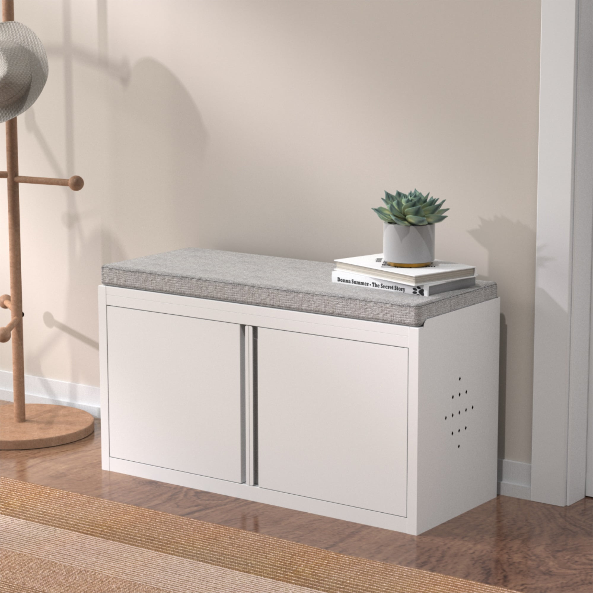 Resenkos Shoe Cabinet with Bench, House Entrance Shoe Rack, Shoe Bench ...