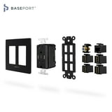 BASEPORT Multi-Plug Media Wall Outlet: USB Ports, HDMI, Ethernet, Coax ...