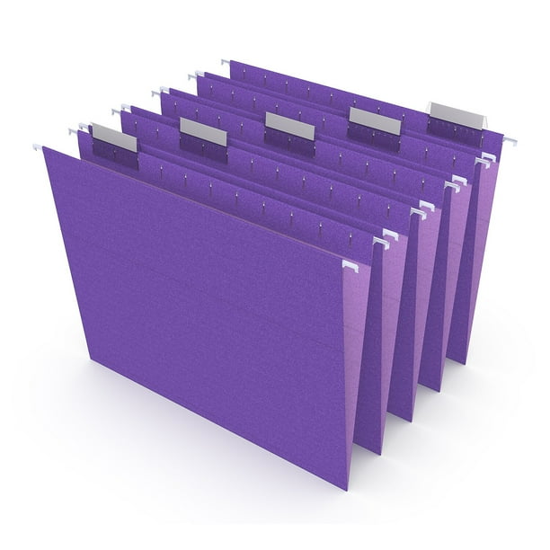 Staples Hanging File Folders 5 Tab Letter Size Purple 25/Box (419200 ...