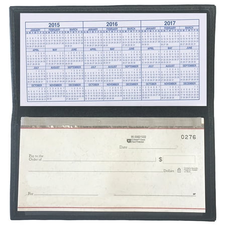 123 Cheap Checks - Black Basic Leather Checkbook Cover - Walmart.com ...