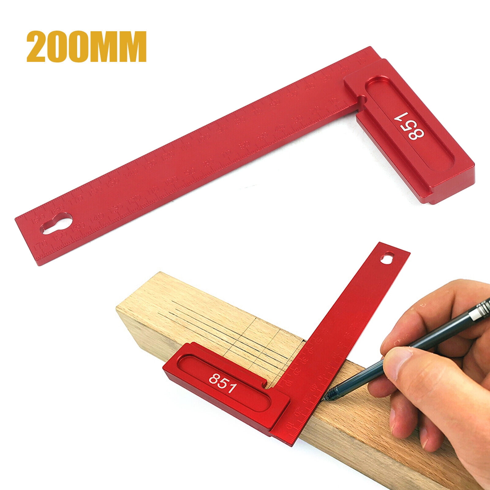 90° Right Angle Positioning Ruler Carpenter Precision Scribing Gauge ...