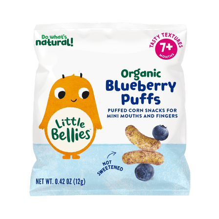 Little Bellies Organic Blueberry Puffs, Baby & Toddler Puff Snack, Age ...