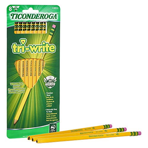 TICONDEROGA Tri-Write Triangular Pencils, Standard Size Wood-Cased #2 ...