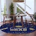 Blue Gold Graduation Cap 8FT Round Area Rugs for Living Room Graduates ...