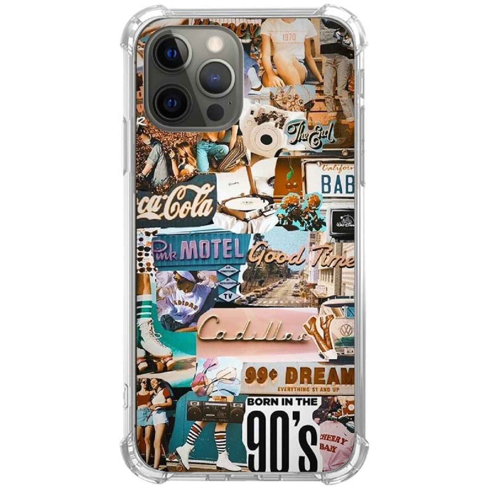 80s Aesthetic Retro Collage Case for iPhone 13 Pro Max,Aesthetic Art Design TPU Bumper Cover ...