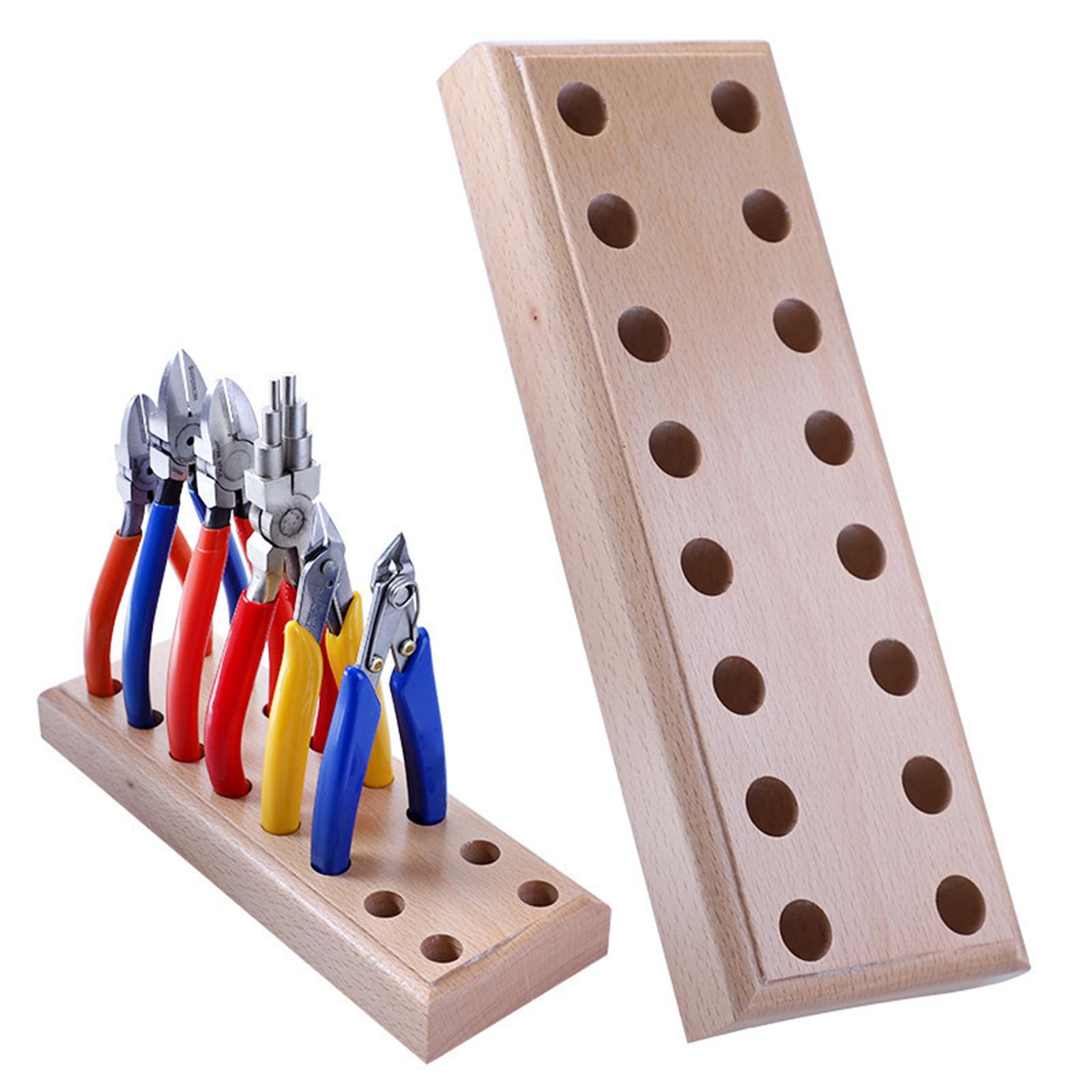 Wood Plier Block Tabletop Pliers Holder Base for 8 Pliers Display Wood ...