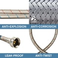Krydros 6FT Braided Stainless Steel Washing Machine Hoses, 90-Degree ...