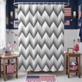 Abstract Halftone Zigzag Shower Curtain for Bathroom, Minimalist ...