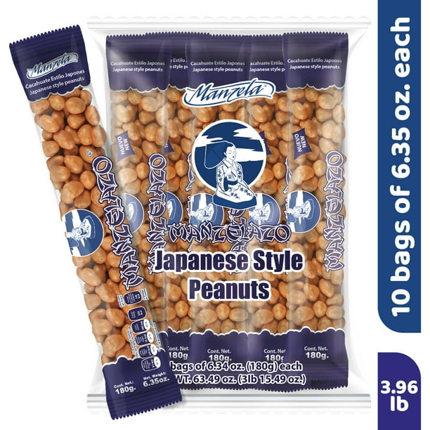 Manzela "Manzelazo" 10 Count-Japanese Style Peanuts of 180g/6.34oz ...