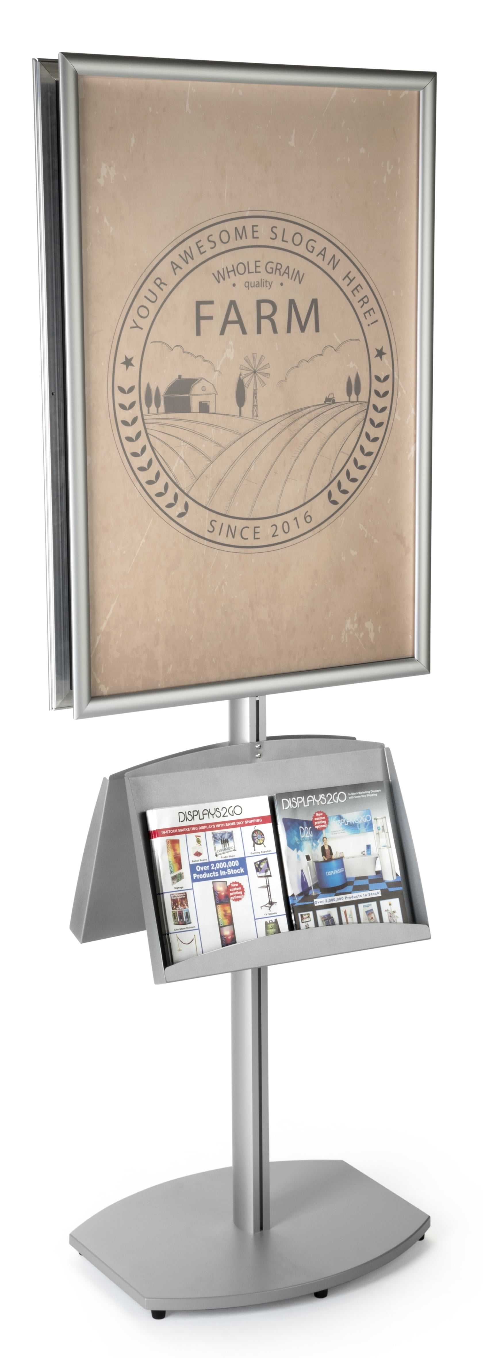 Double-Sided Aluminum Snap-Open Poster Stand for 24 x 36 inch Graphics ...