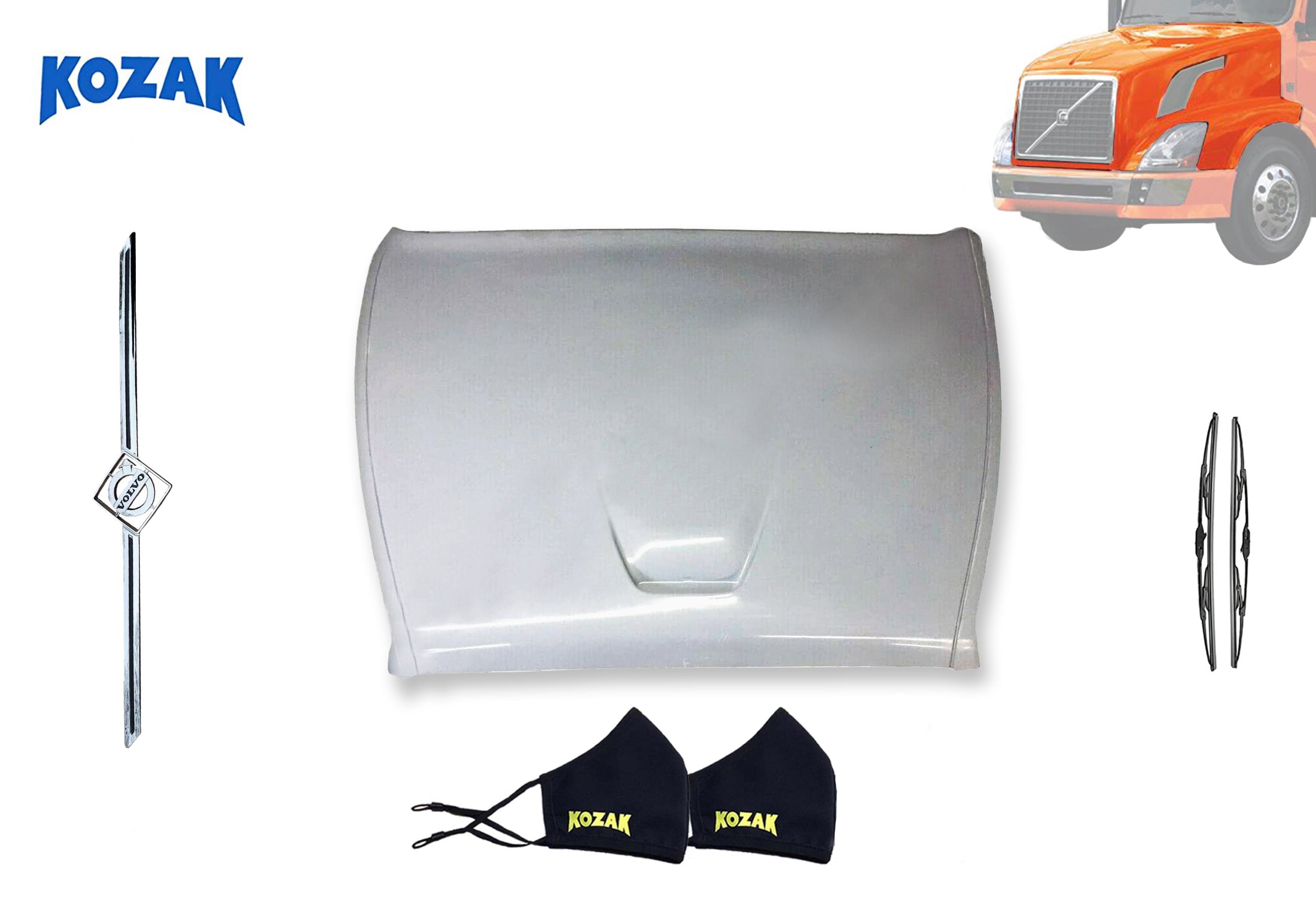 Buy Volvo VNL 2004-2017 Fiberglass Top Hood Part - Replacement Volvo ...