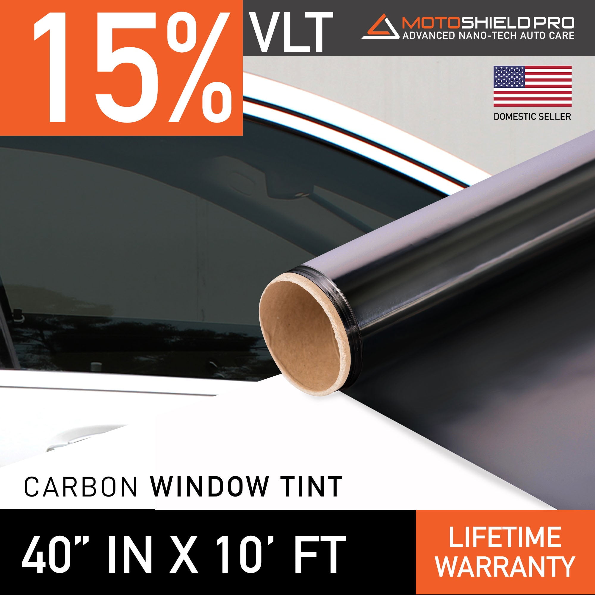 MotoShield Pro Carbon Window Tint - 40" in x 10' ft Roll + Lifetime ...