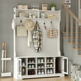 Furnihold 51.3" Wide Hall Tree with Bench and 10 Shoe Storage ...
