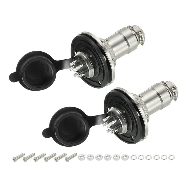 Aviation Connector GX16 6 Pins Silver Male Female Panel Metal Aviation ...