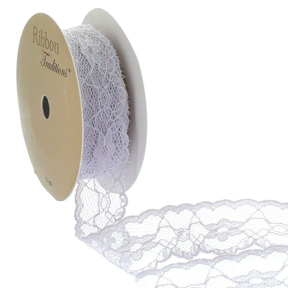 1" Vintage Scalloped Edge Lace Ribbon Trim Gray 25 yards - Walmart.com