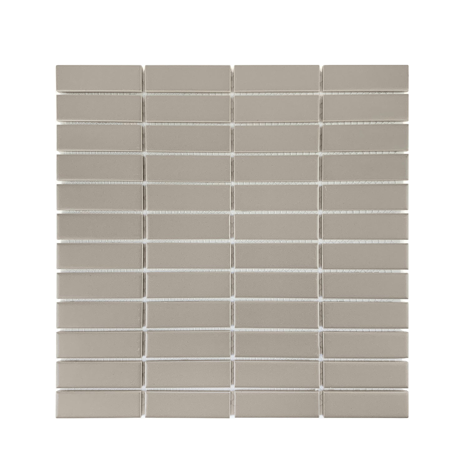 Gio Taupe Matte 1 X 3 Stacked Linear Porcelain Mosaic Tile