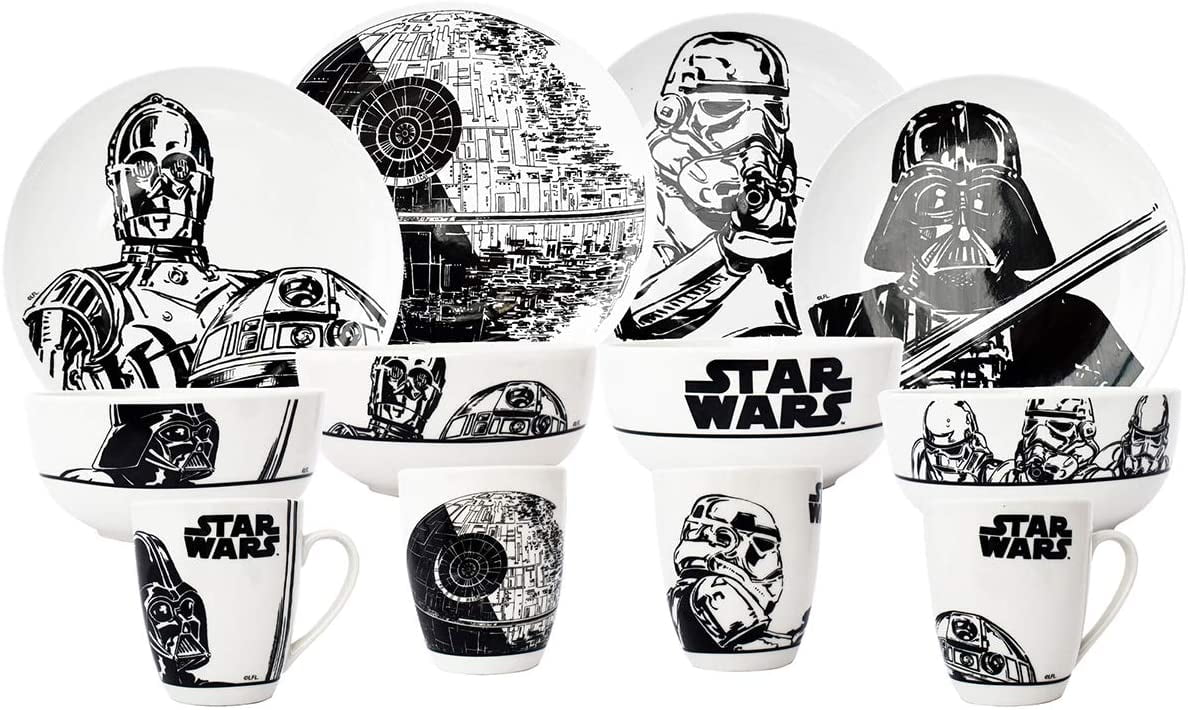 Juego de Vajilla Ambient 21 Disney Star Wars Porcelana 12 Piezas Blanca ...