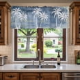 Blue Palm Tree Valances for Windows, Summer Tropical Beach Country ...