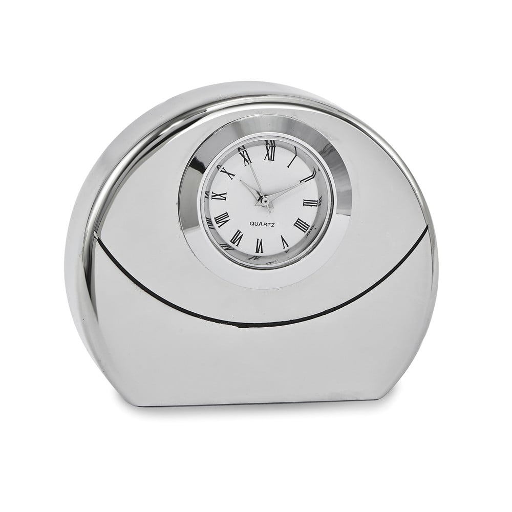 FB Jewels Silver-tone Round Desk Clock - Walmart.com