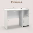 Costway Modern Computer Desk with Cabinet Cable Holes & Open Shelf ...