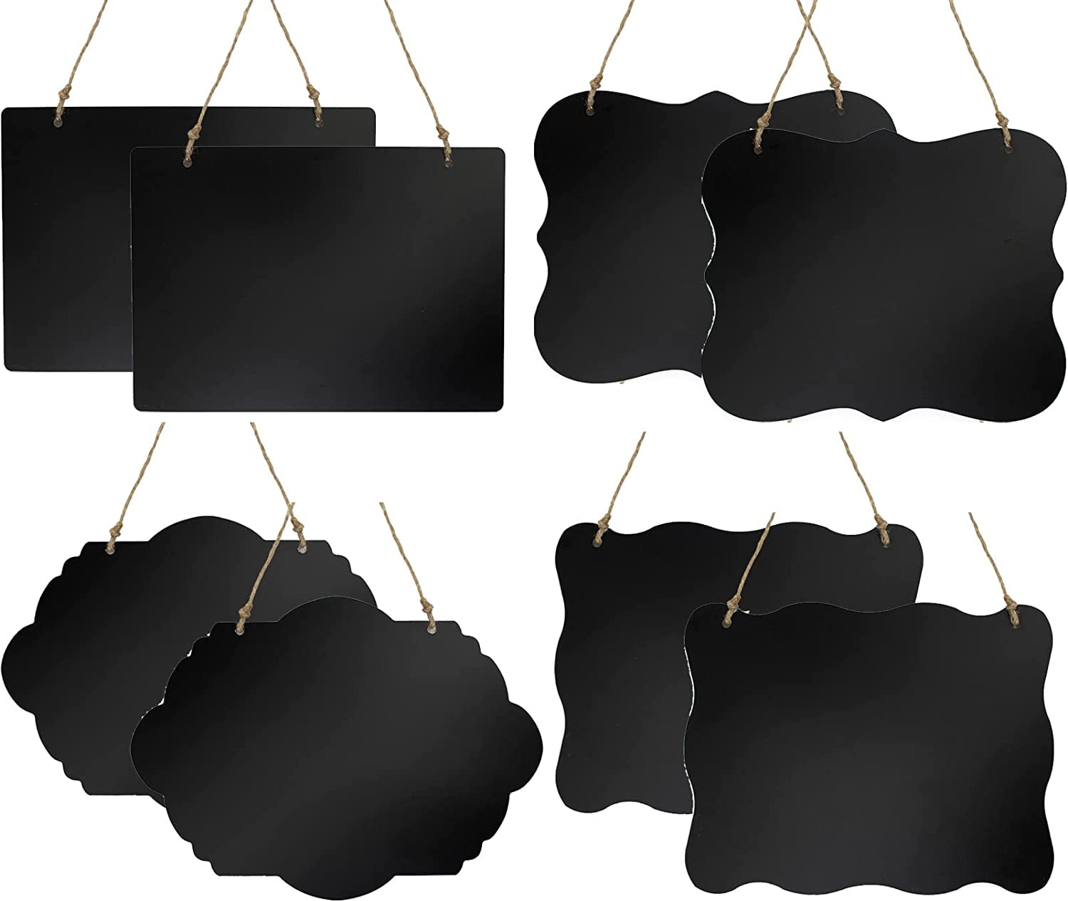 8 Pack Hanging Chalkboard Signs, Double-Sided Chalkboard Sign with ...