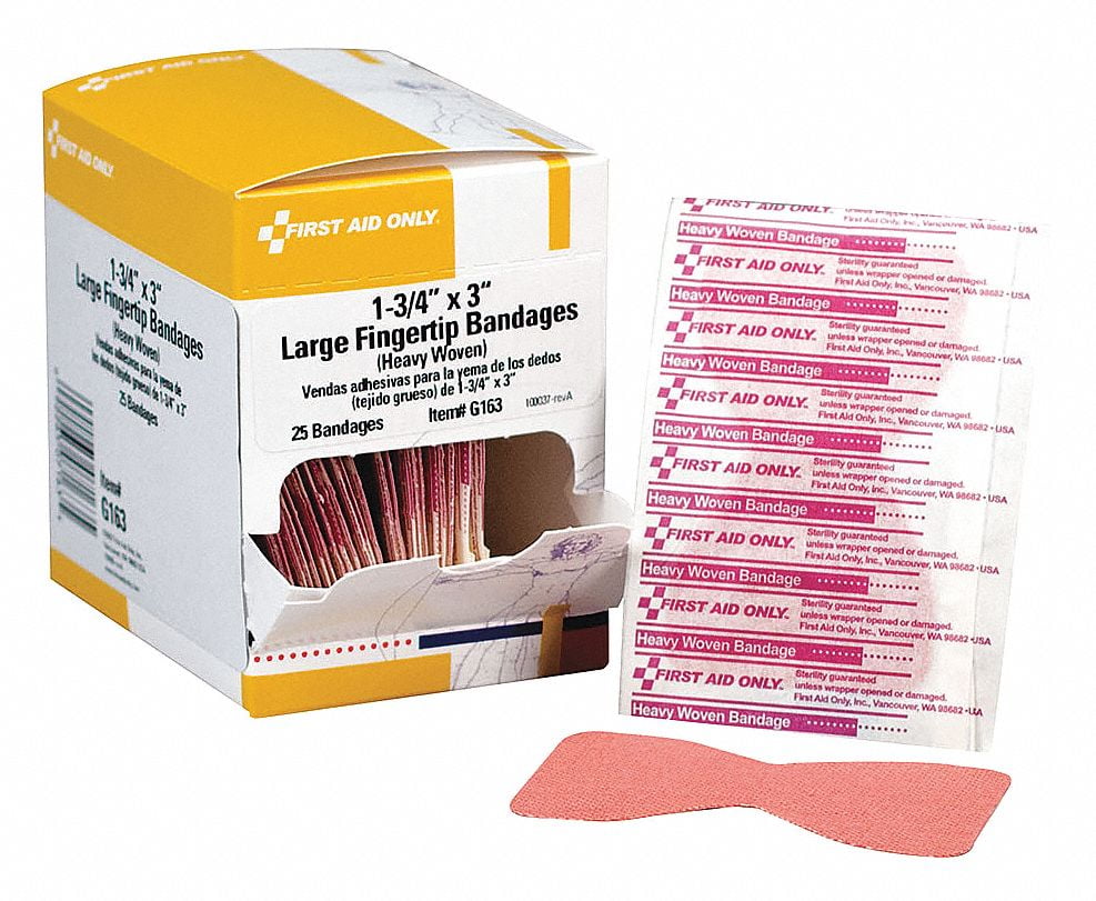 First Aid Only Fabric Fingertip Bandages 3 X 1 3 4 Beige G163GR first-aid-only-fabric-fingertip-bandages-3-x-1-3-4-beige-g163gr