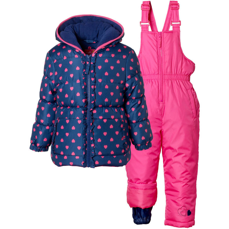 Pink Platinum Little Girls 4-6X Pretty Hearts Snowsuit (Navy 5/6 ...