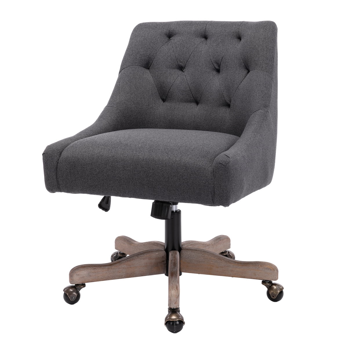 Swivel Shell Office Chair, Upholstered Leisure Tufted Chair Computer ...