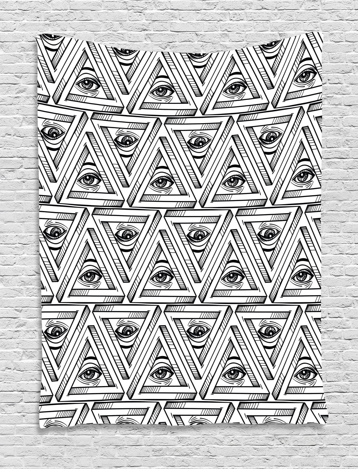 Eye Tapestry, All Seeing Eye Pattern in Pyramidal Shapes Religion ...