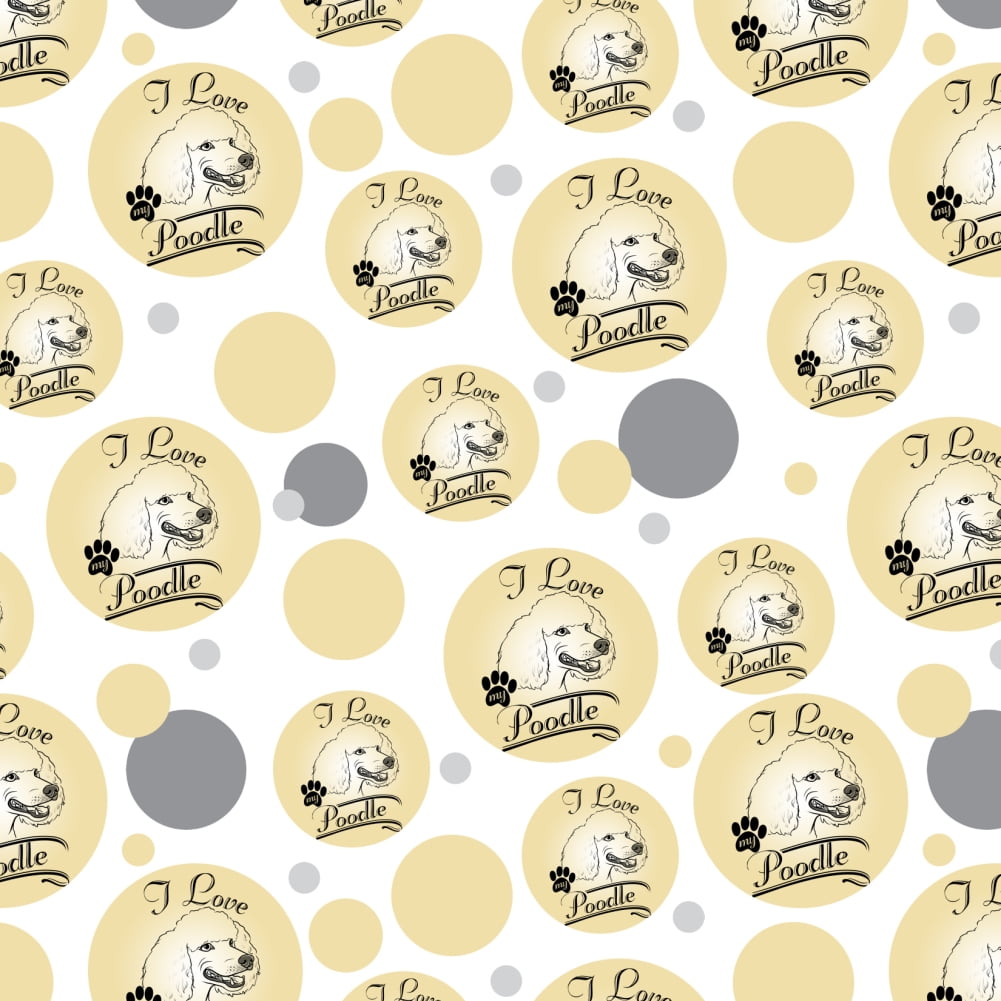 I Love My Poodle Premium Gift Wrap Wrapping Paper Roll - Walmart.com