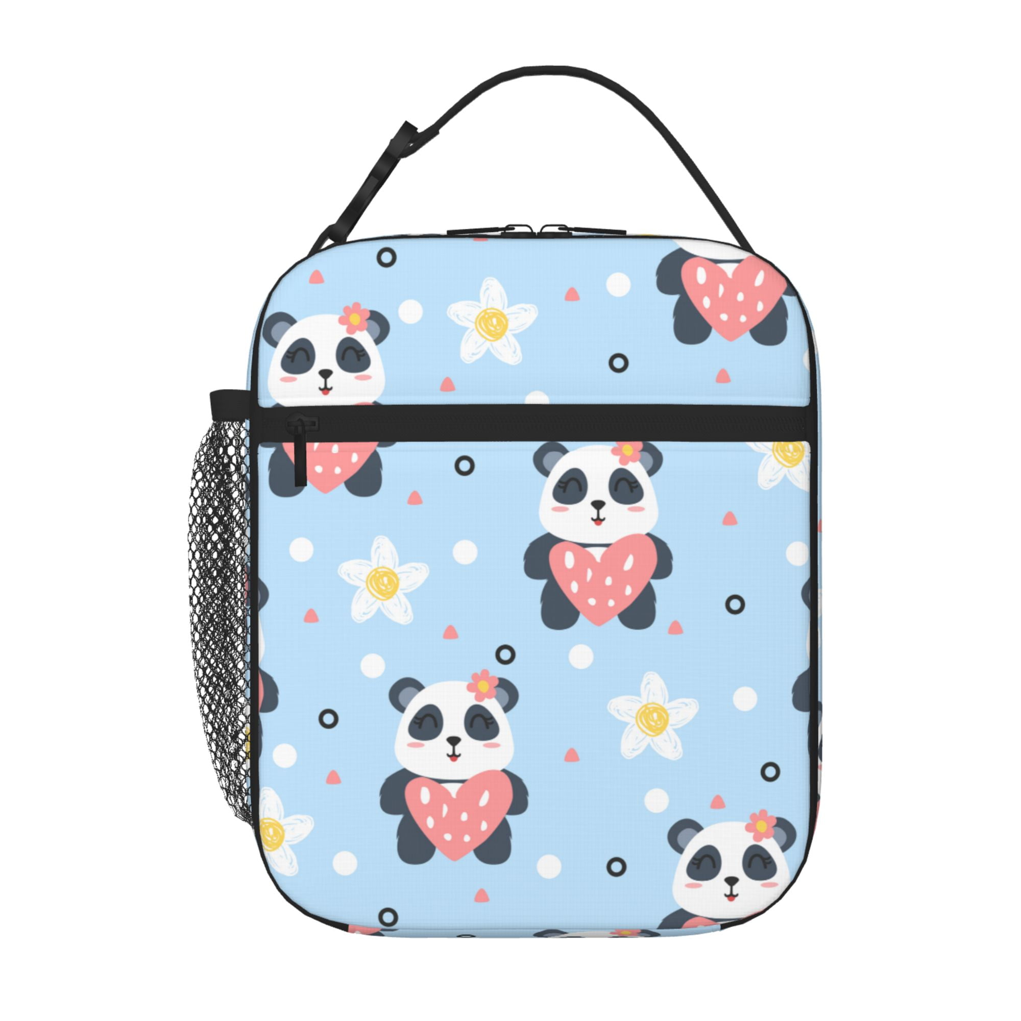 TEQUAN Portable Lunch Bag, Cute Pandas Love Cartoon Pattern Reusable ...