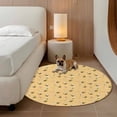 7ft Round Rug Yellow Beige Bee Area Rugs for Living Room Bedroom ...
