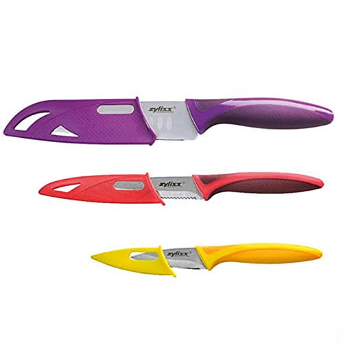 ZYLISS 3-Piece Mini Santoku Knife Set with Sheath Covers, Stainless ...
