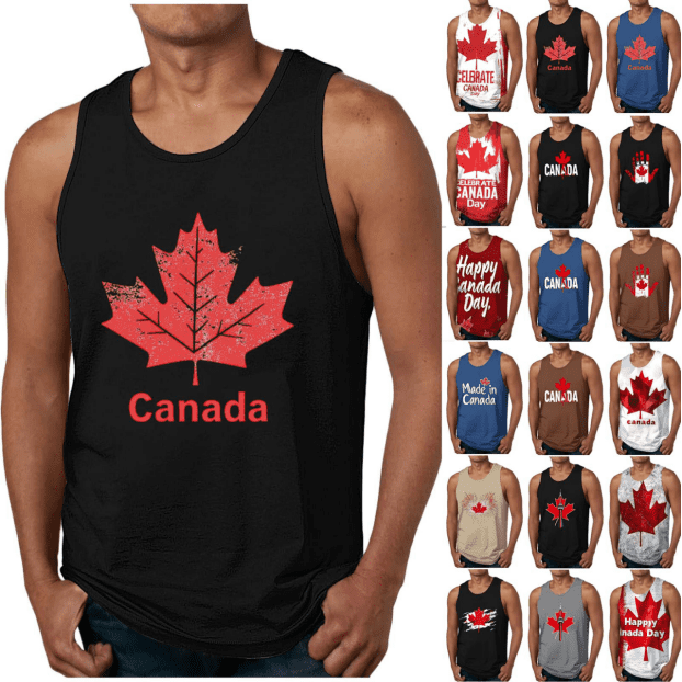 Txeol 90% off Clearance Sale Canada Flag Tank Tops Mens Maple Leaf ...