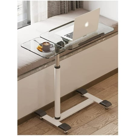 Creative Glass Overbed Table, Transparent Lift Writing Adjustable ...