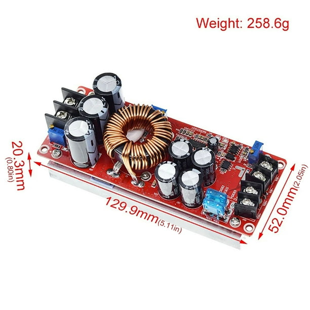 Fuente de alimentación Boost 1200W Convertidor de voltaje ajustable 20A ...