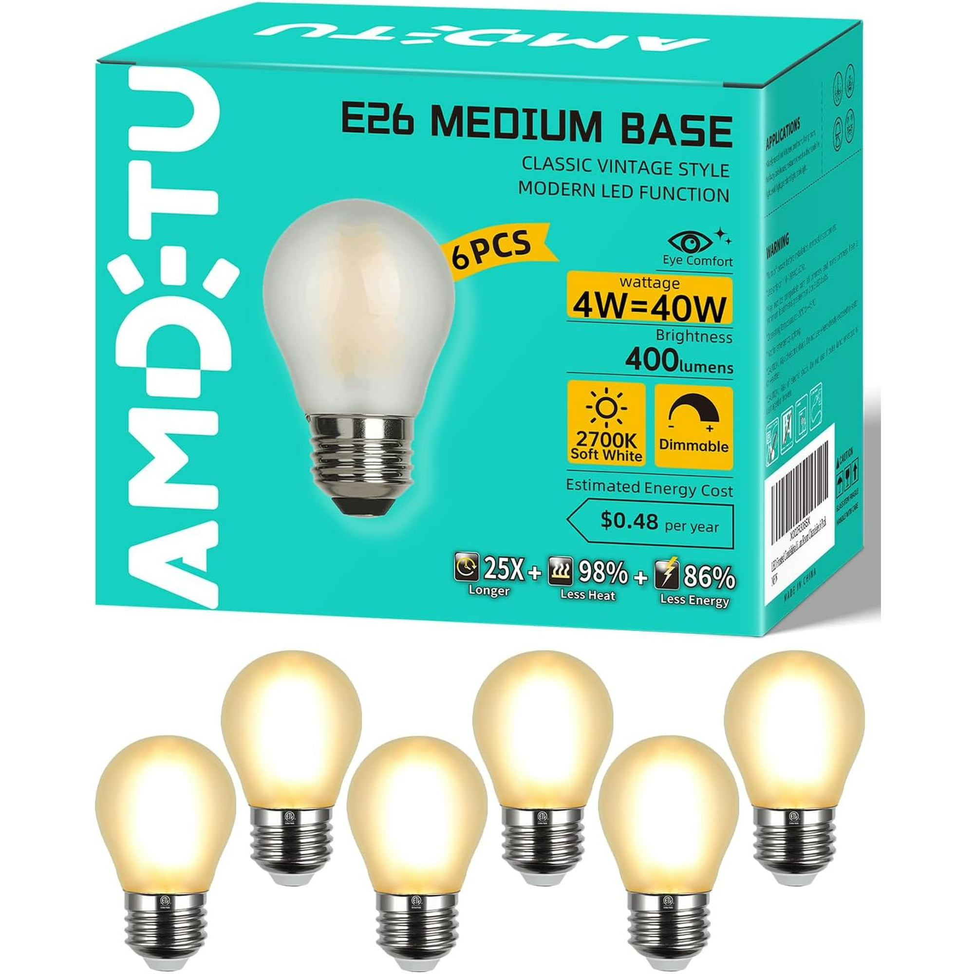 Click here for Siabc-E26 Globe Light Bulbs  Frosted G16.5 Edison... prices